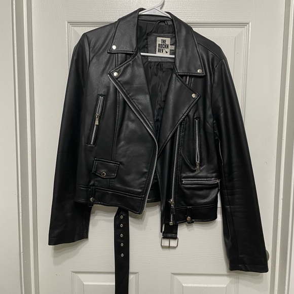 the rockin rev | Jackets & Coats | The Rockin Rev Black Vegan Leather ...